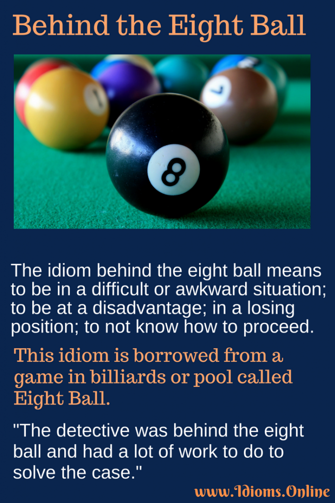 Behind the Eight Ball | Idioms Online