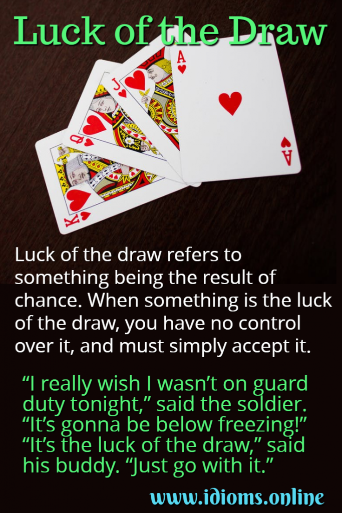 Luck Of The Draw | Idioms Online