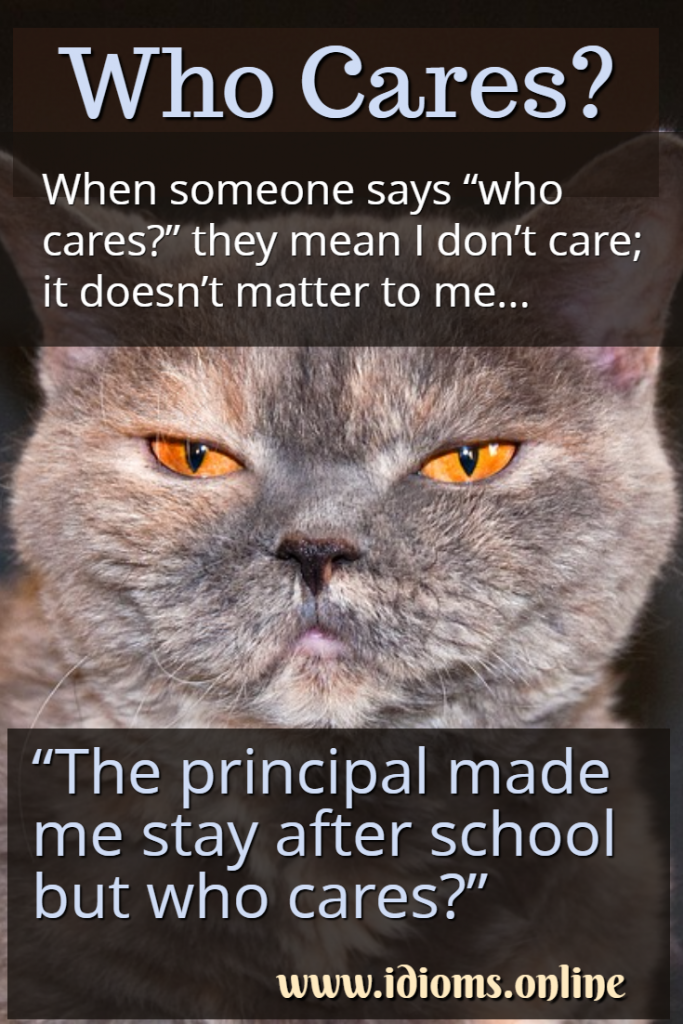 Who Cares? | Idioms Online