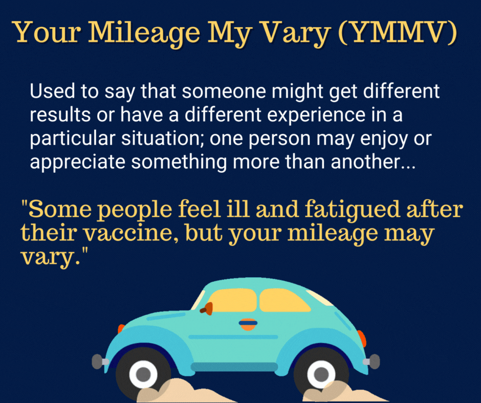 Mileage May Vary Your Idioms Online
